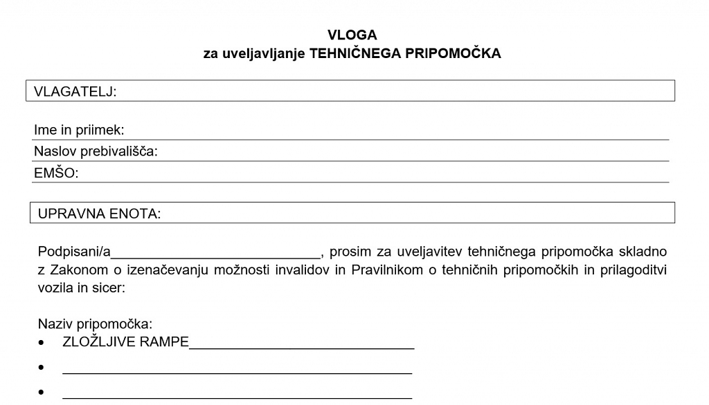 Vrednotnica za rampe - vloga in postopek | Rampe, stopniščni ...